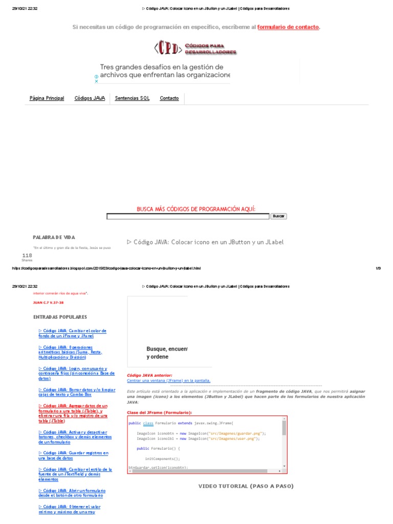 Iconos en JButton y JLabel con Java | PDF | Java (lenguaje de ...