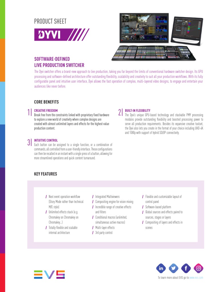 Product Sheet: Software-Defined Live Production Switcher | PDF | Graphical User Interfaces ...