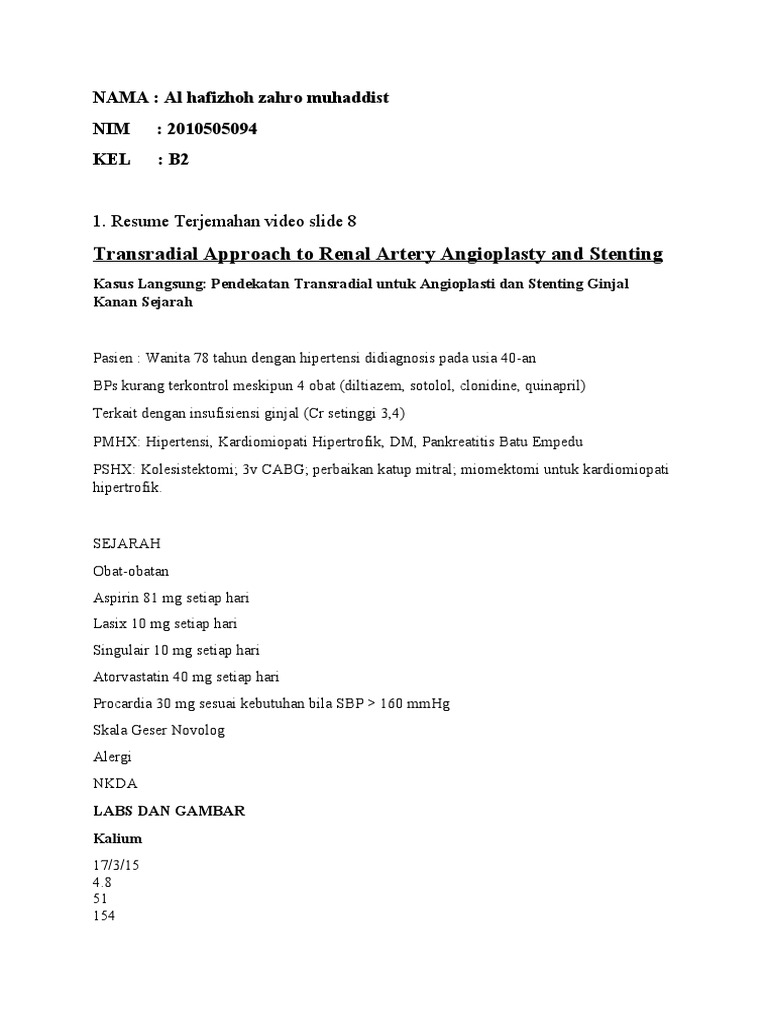 Angiografi Ginjal - Al Hafizhoh Zahro | PDF | Pengembangan Diri ...