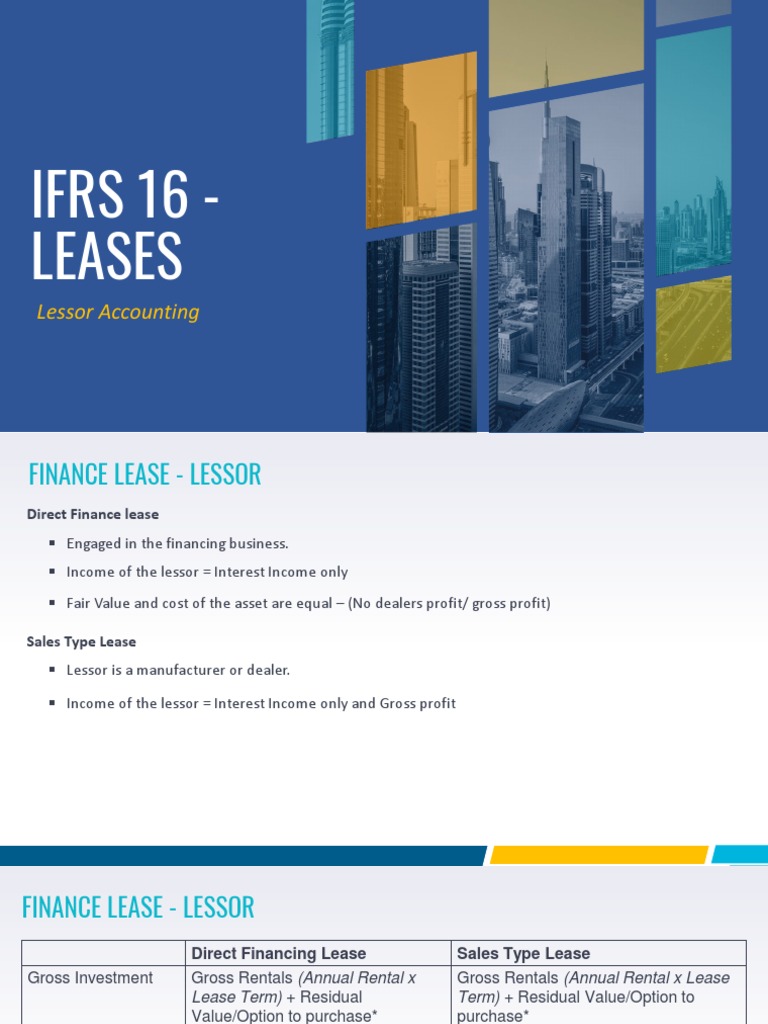 A4 IFRS 16 Lease Accounting Lessor | PDF | Lease | Investing