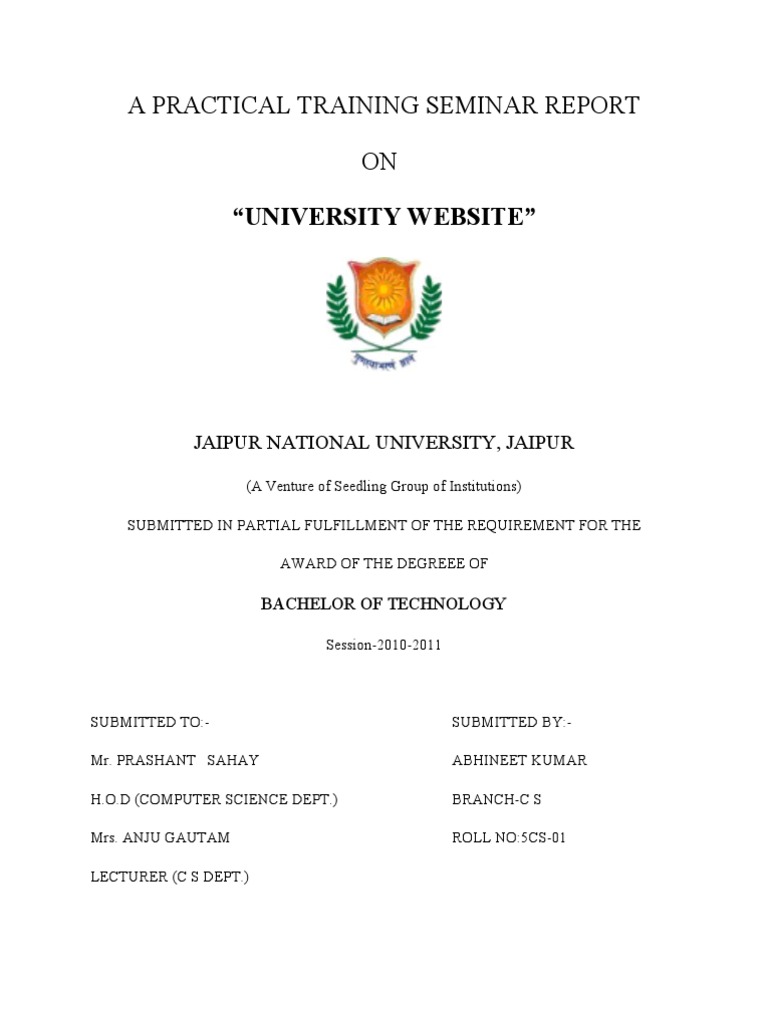 A Practical Training Seminar Report | PDF | C Sharp (Programming ...
