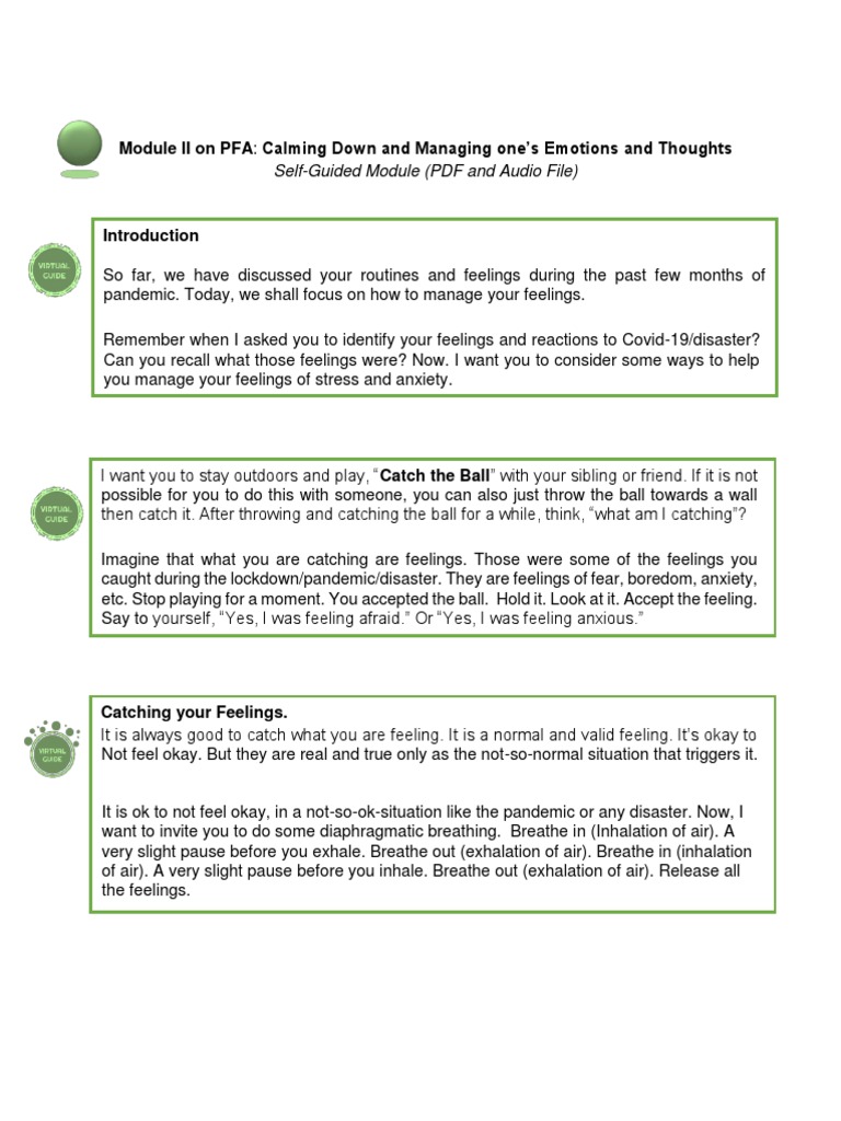 DEPED PFA Module 2 Self Guided | PDF | Feeling | Anxiety