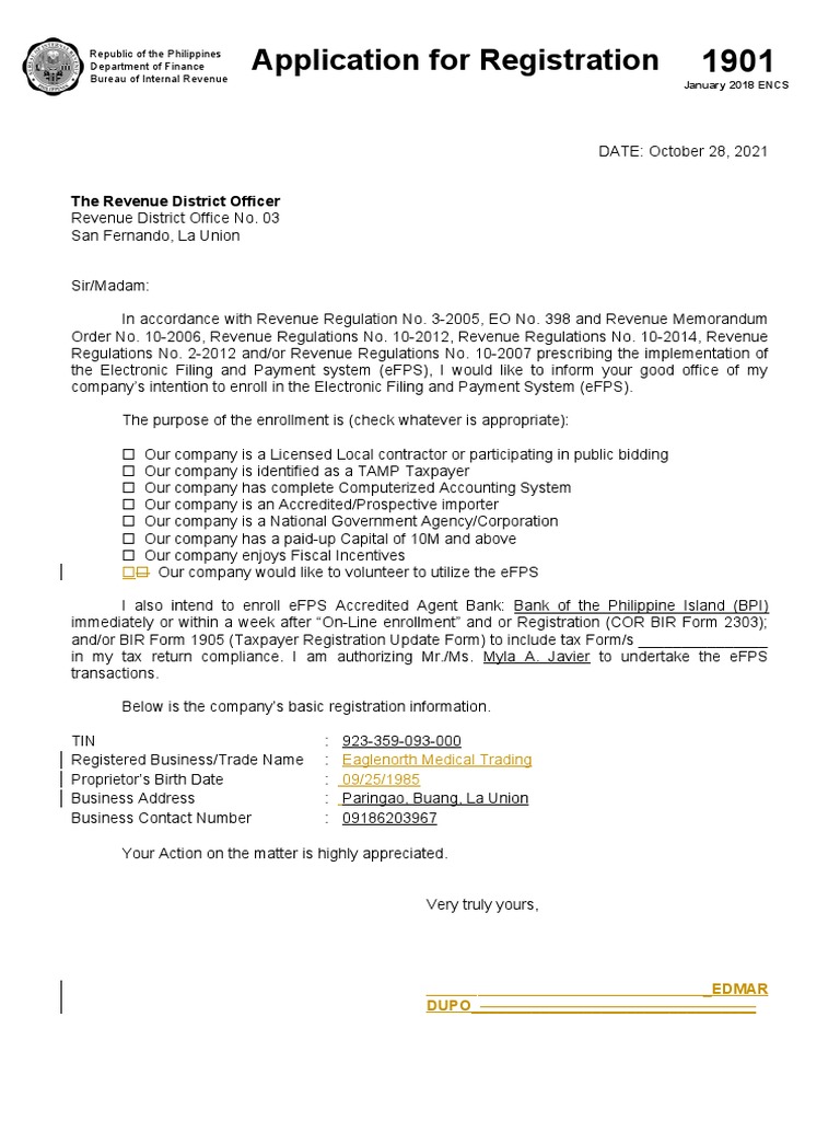 Application Form EFPS Final | PDF | Public Law | Policy