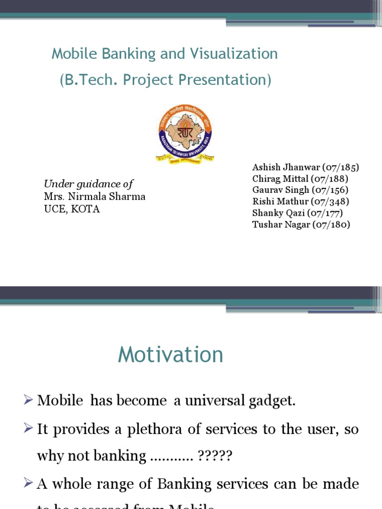 Mobile Banking and Visualization (B.Tech. Project Presentation) | PDF ...