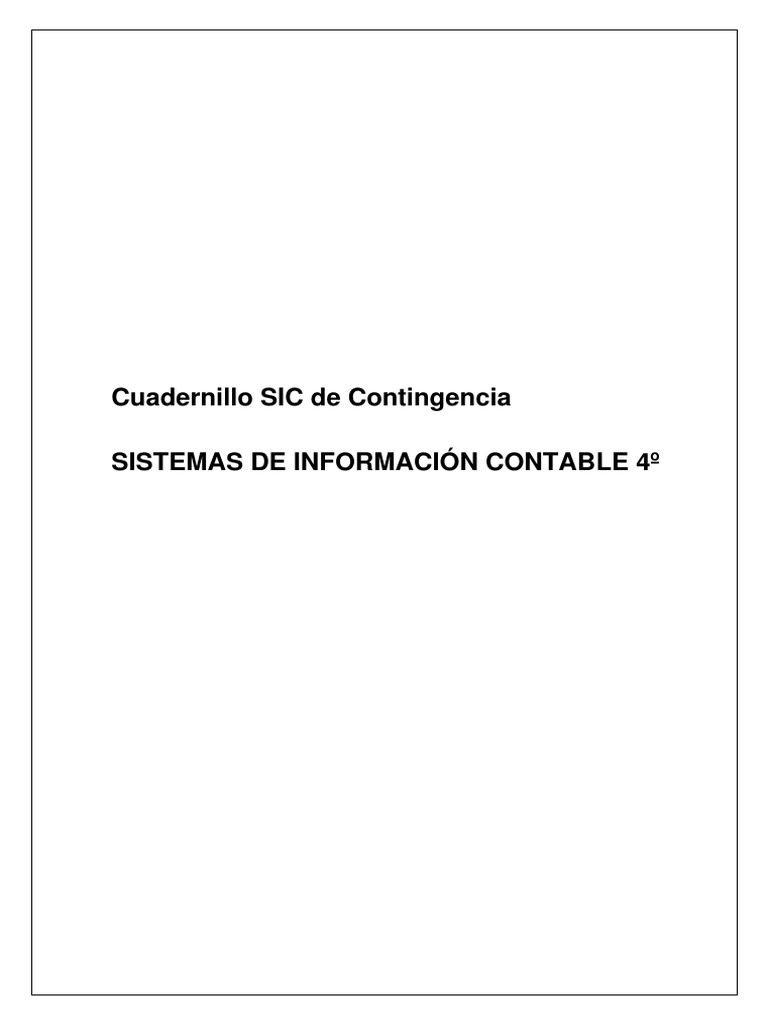 Cuadernillo SIC 4º1º | PDF | Contabilidad | Business