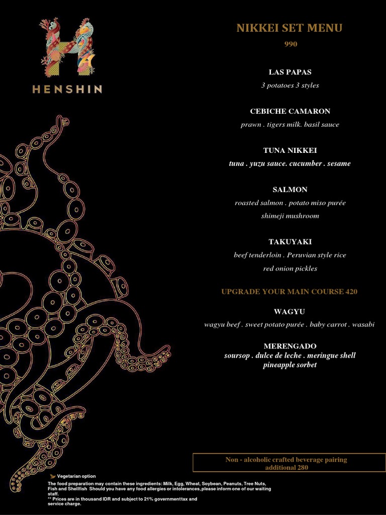 Nikkei Set Menu: 3 Potatoes 3 Styles | Download Free PDF | Sushi | Sauce