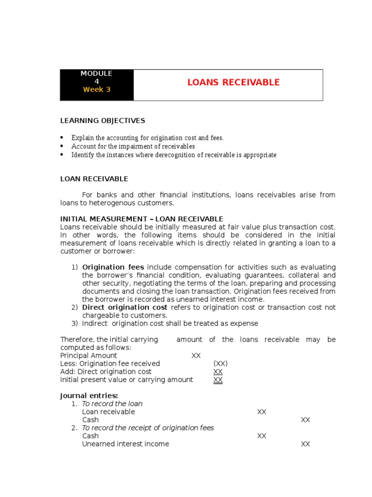 Module 5 Loans Receivables | PDF | Factoring (Finance) | Loans