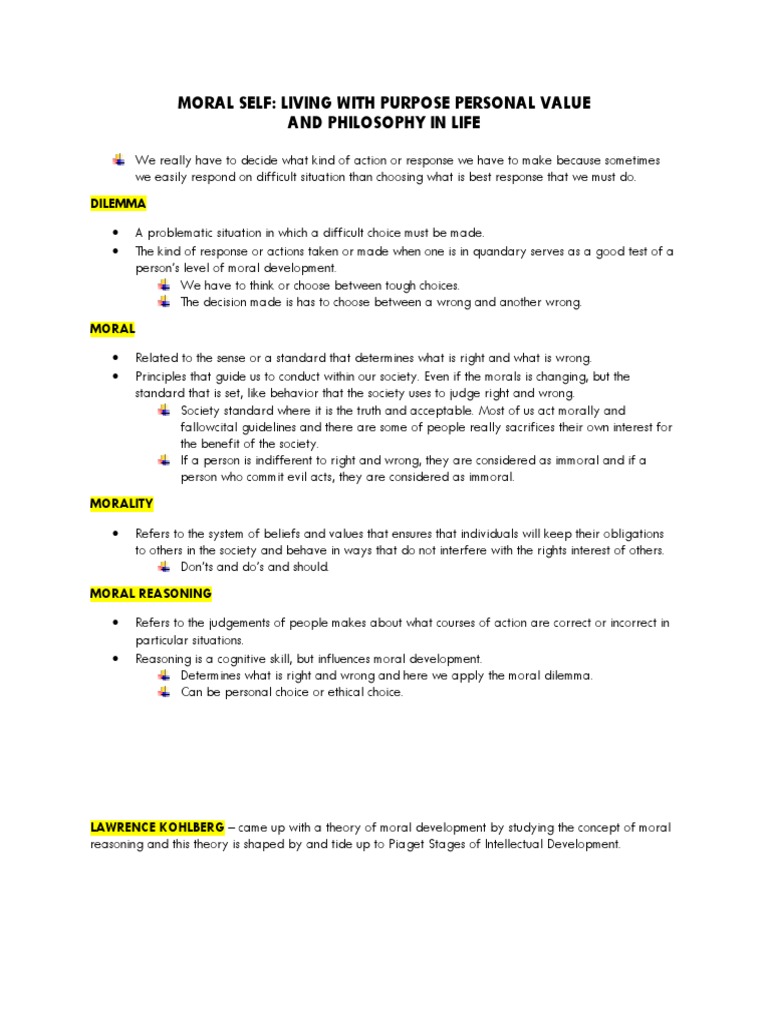 Moral Self: Living With Purpose Personal Value and Philosophy in Life ...