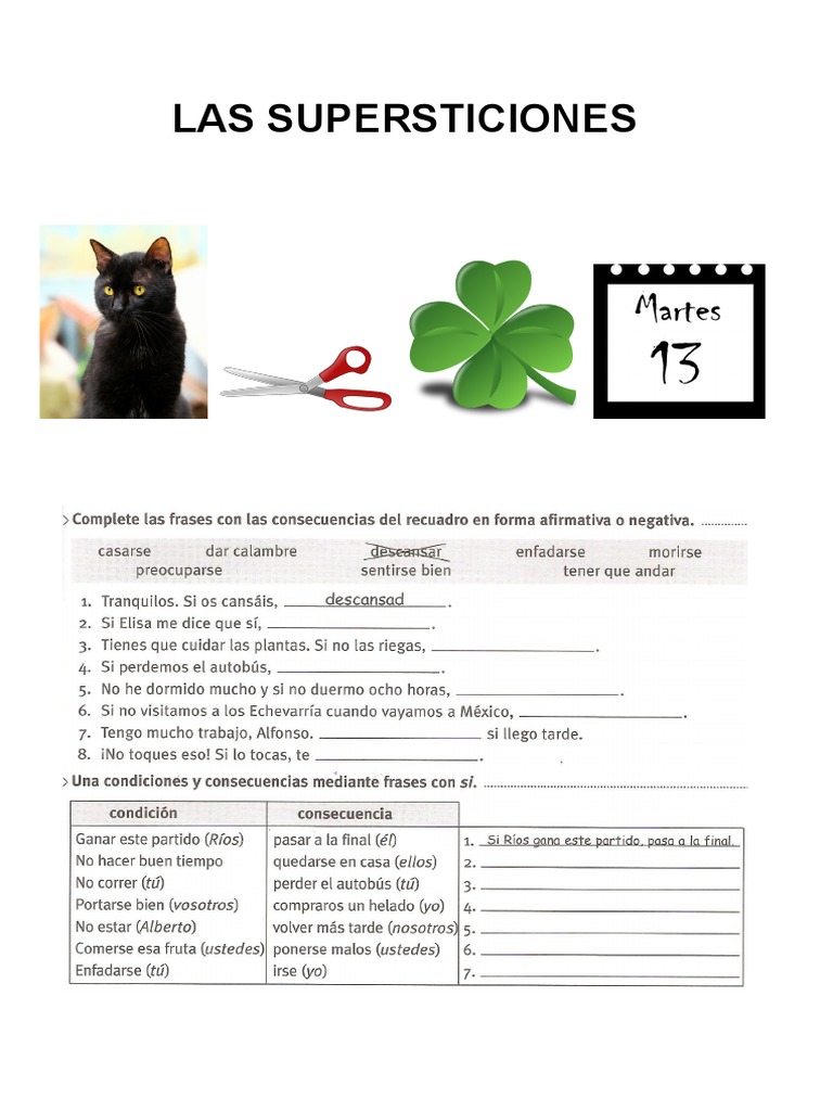 Ejercicios Condicionales y Supersticiones | PDF