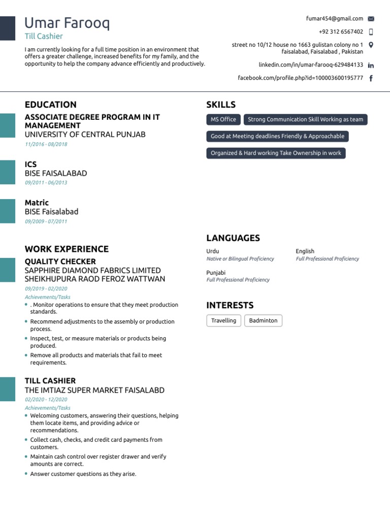 Umar Farooq: Education Skills | PDF