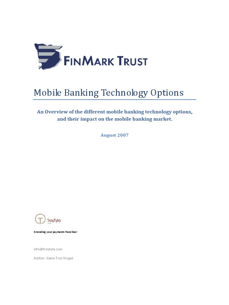 Mobile Banking Technology Options (2007) | PDF | Interactive Voice ...