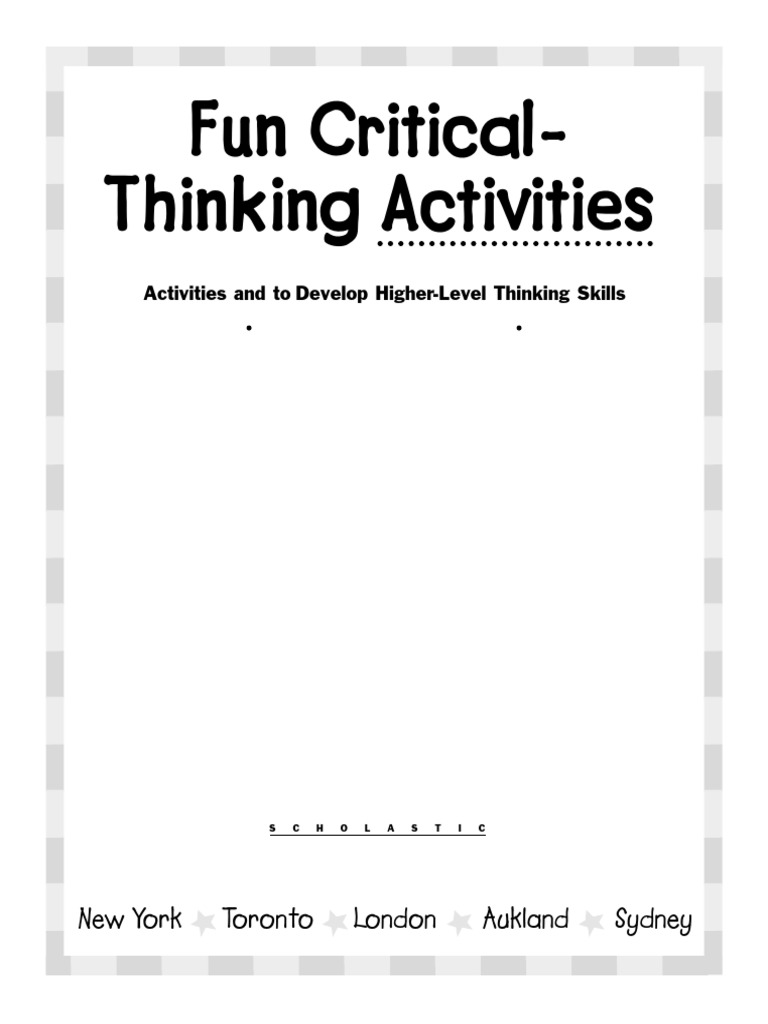 Fun Critical-Thinking Activities: New York Toronto London Aukland ...