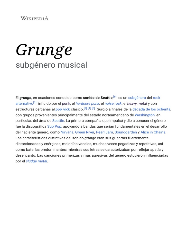 Grunge | PDF | Grunge | Rock alternativo