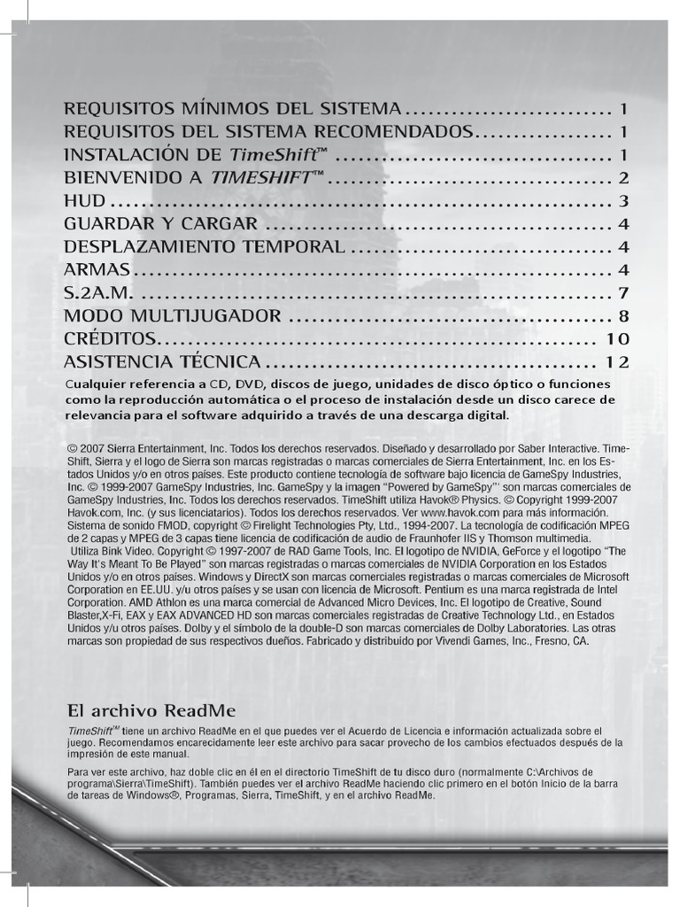 TimeShift Manual ESP | PDF | Rifle | Proyectiles