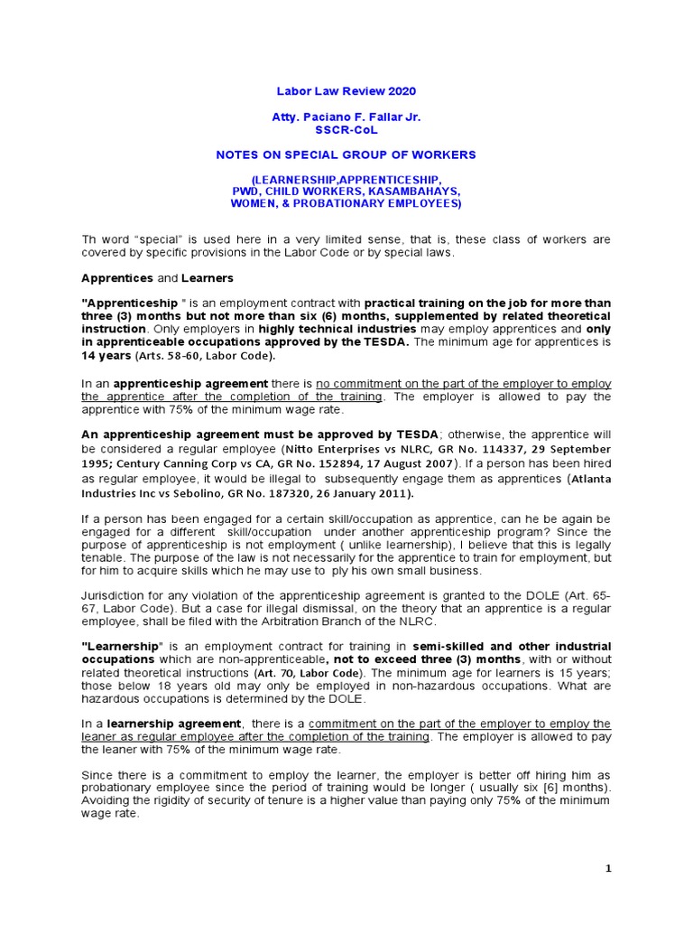 Lab Stan Notes SP EEs Probation Etc 2020 | PDF | Employment | Domestic ...