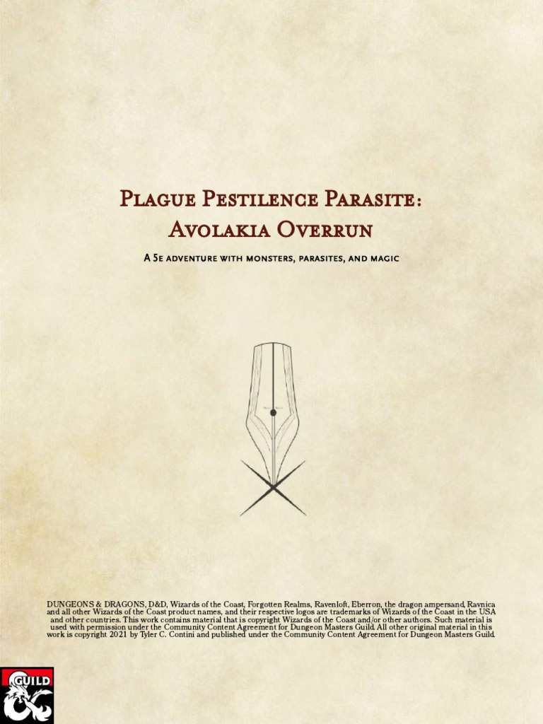 Plague Pestilence Parasite: Avolakia Overrun: A 5e Adventure With ...