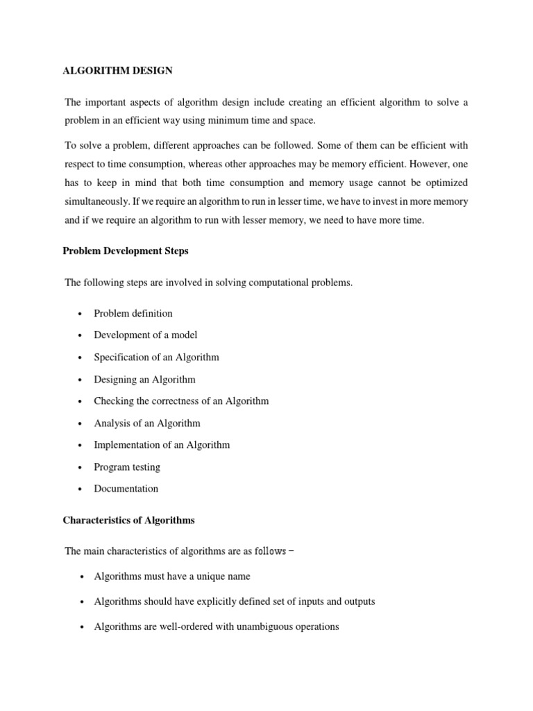 Algorithm Design | PDF | Algorithms | Software Engineering
