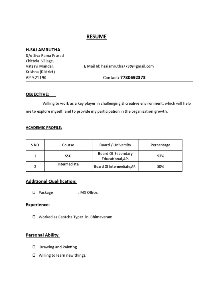 Amrutha Resume | PDF