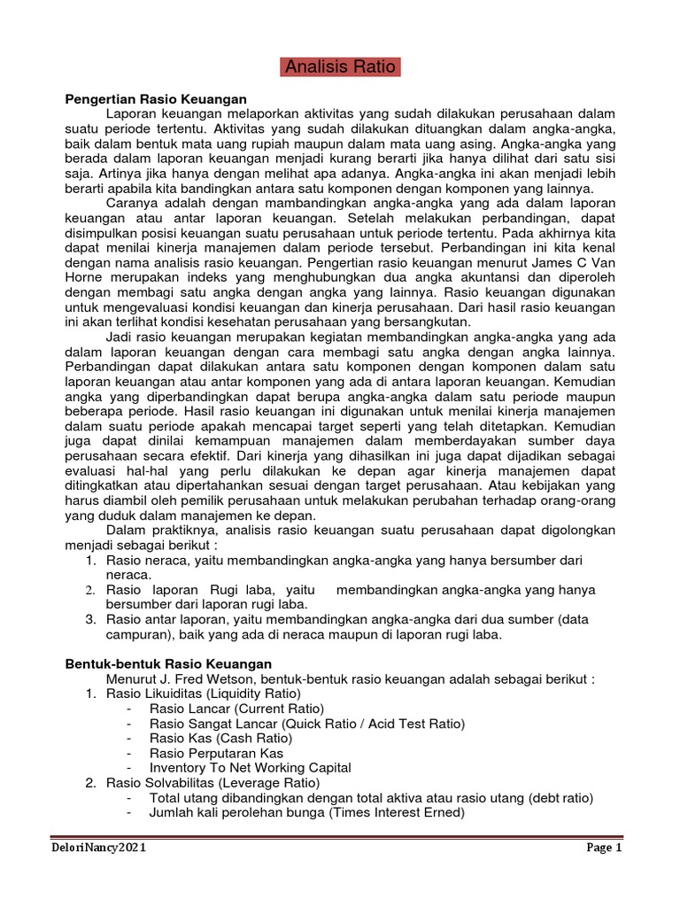 Rasio Likuiditas Ok-Dikonversi | PDF