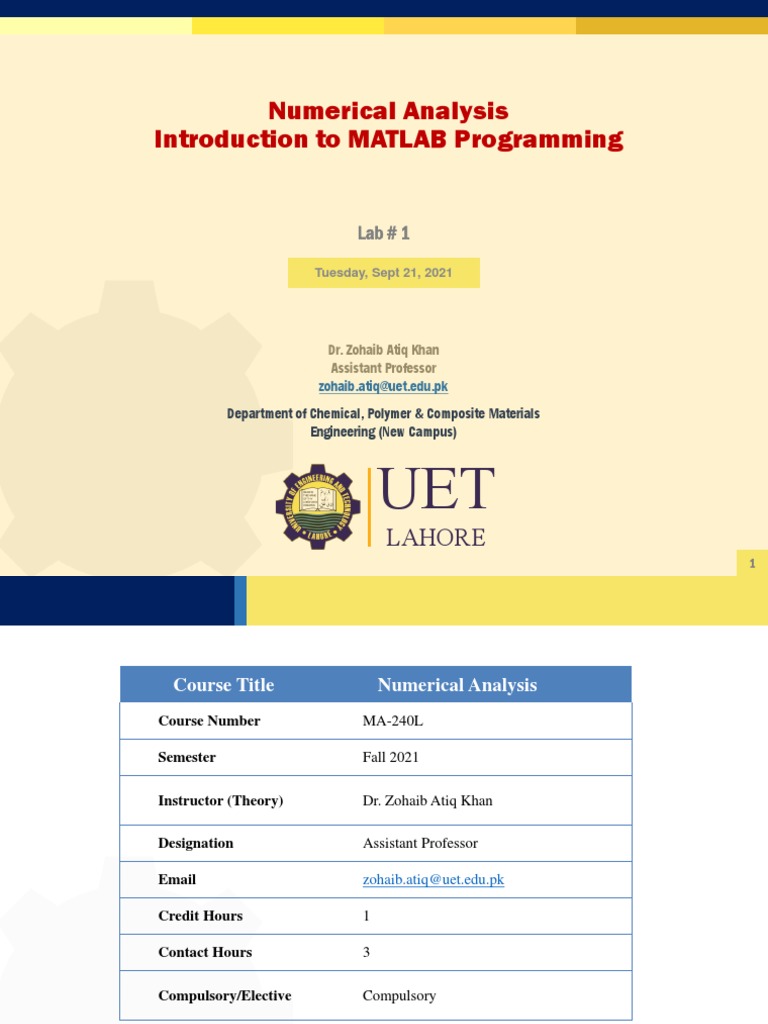 Numerical Analysis Introduction To MATLAB Programming | PDF | Numerical Analysis | Mathematical ...
