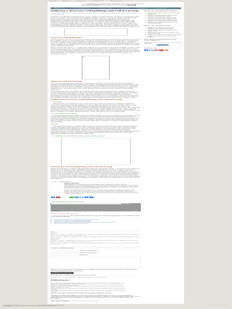 Difference Between Cell Splitting and Cell Sectoring - Difference ...