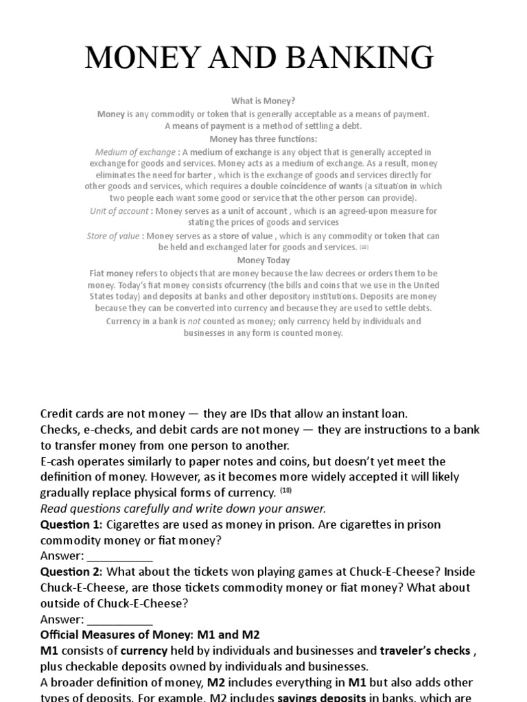 Money and Banking | PDF | Federal Reserve | Money