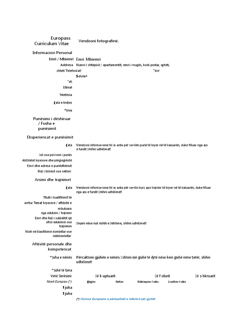 CV Shqip | PDF