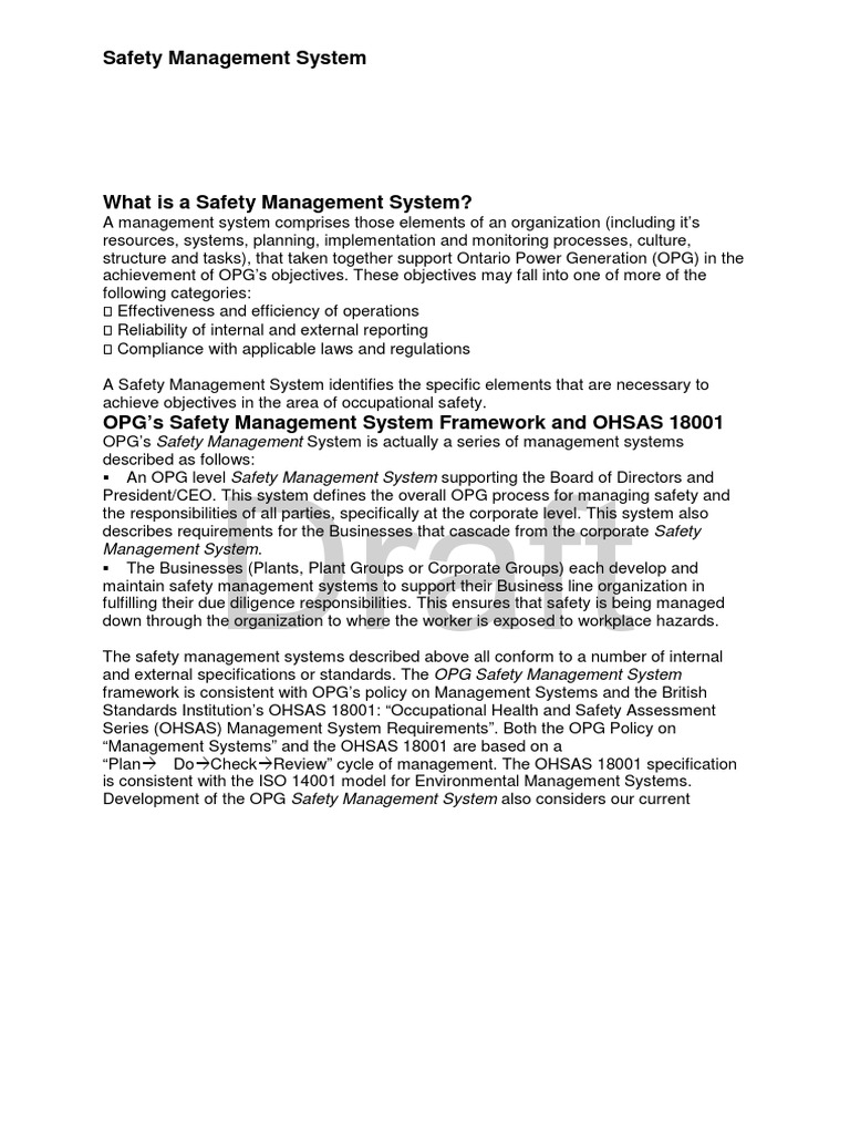 Safety Management Systems | PDF | Safety | Occupational Safety And Health