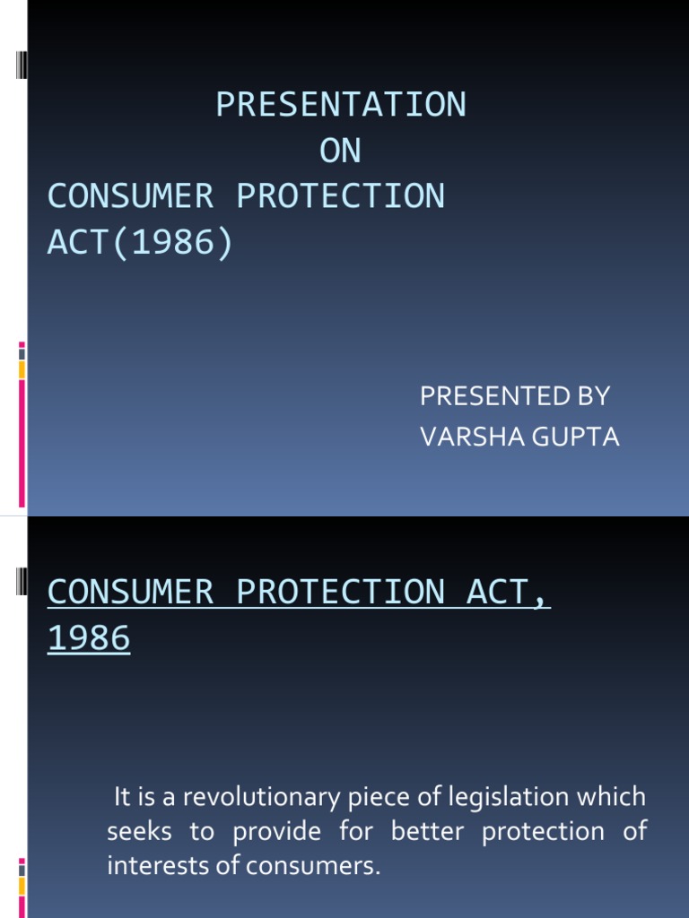 Overview of Consumer Protection Act 1986 | PDF