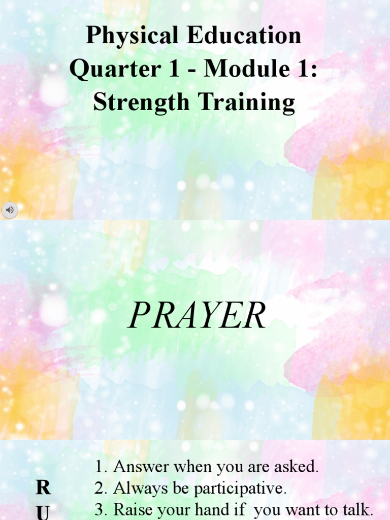 Strength Training Basics for PE 10 | PDF | Strength Training | Physical ...