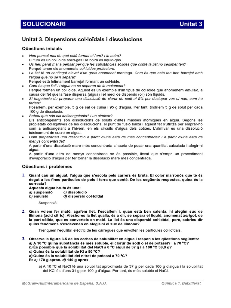 SOLUCIONARI Unitat 3 | PDF