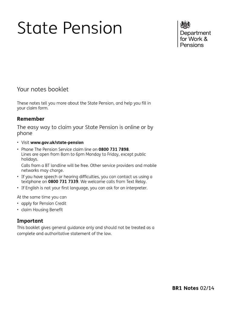 State Pension: Your Notes Booklet | Download Free PDF | Pension ...