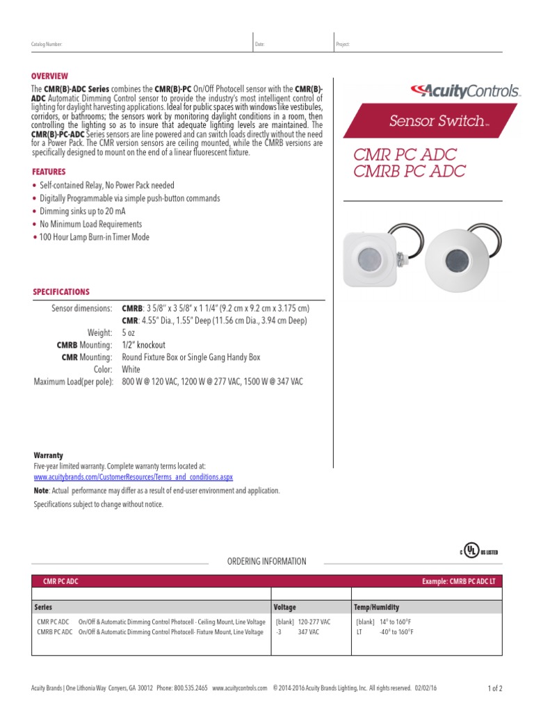 CMR PC Adc CMRB PC Adc: Catalog Number: Date: Project | Download Free ...