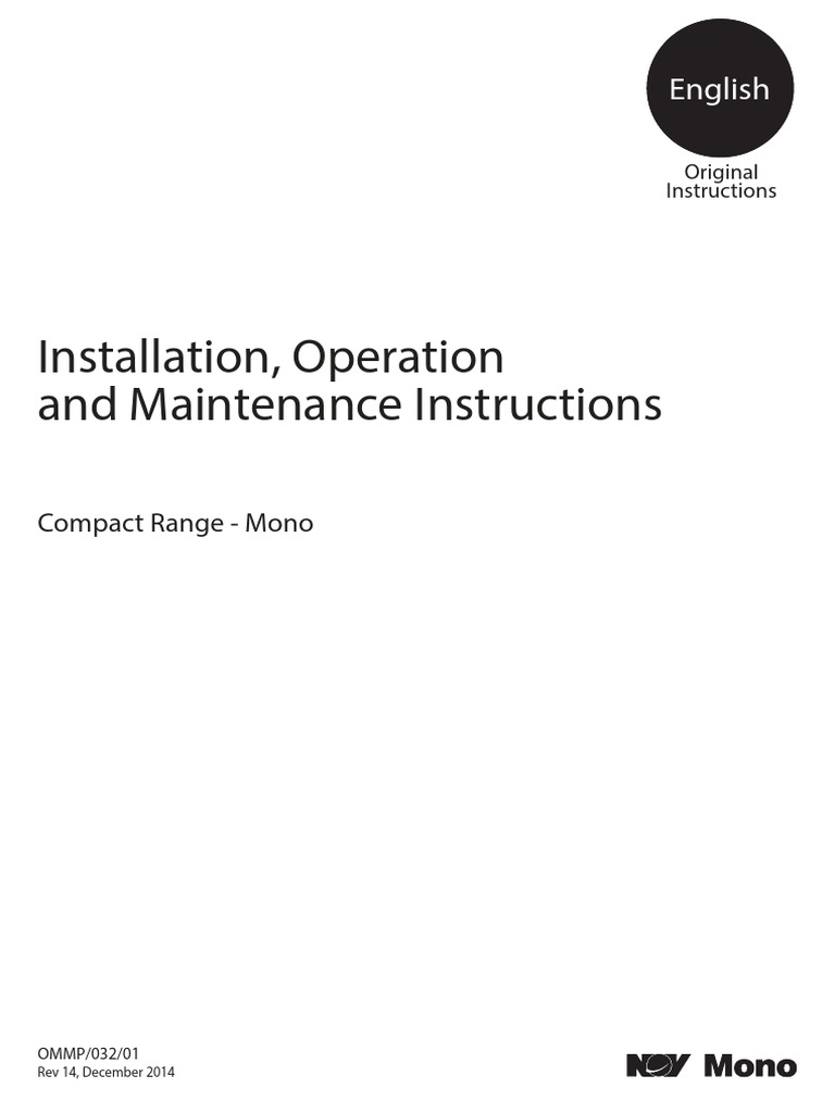 Installation, Operation and Maintenance Instructions: English | PDF ...