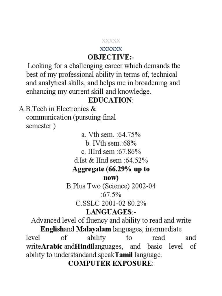 Resume Sample Pdf Computing Software