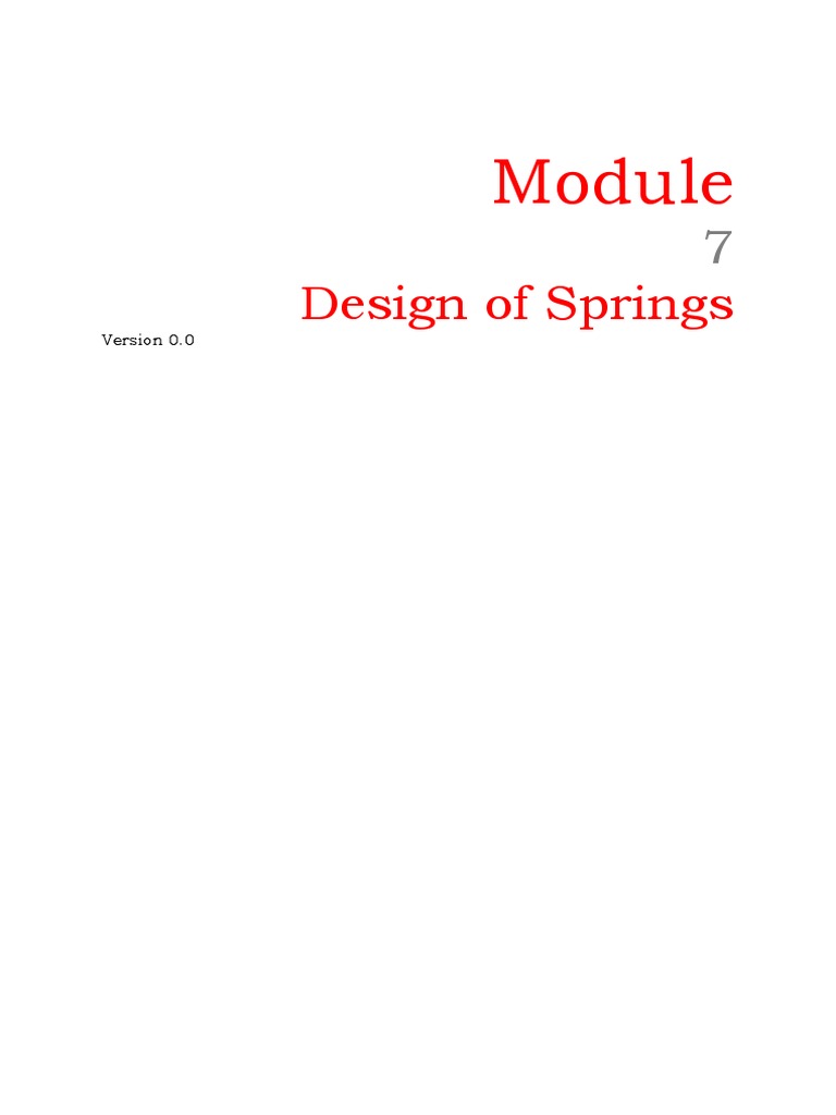 Spring Design | PDF | Bending | Strength Of Materials