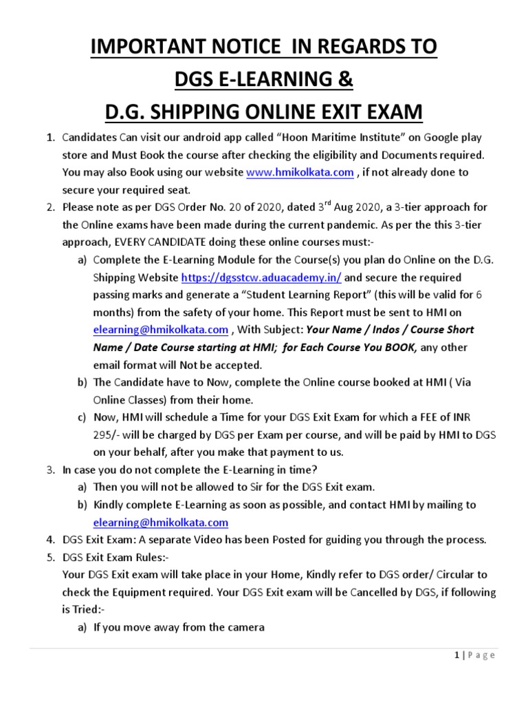 HMI E-Learning & Exit Exam Guidance | PDF | Educational Technology ...