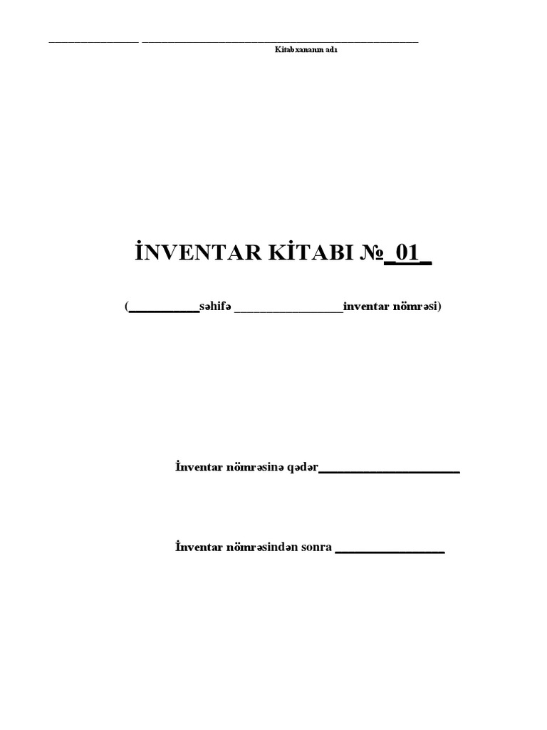 İnventar Kitabı | PDF