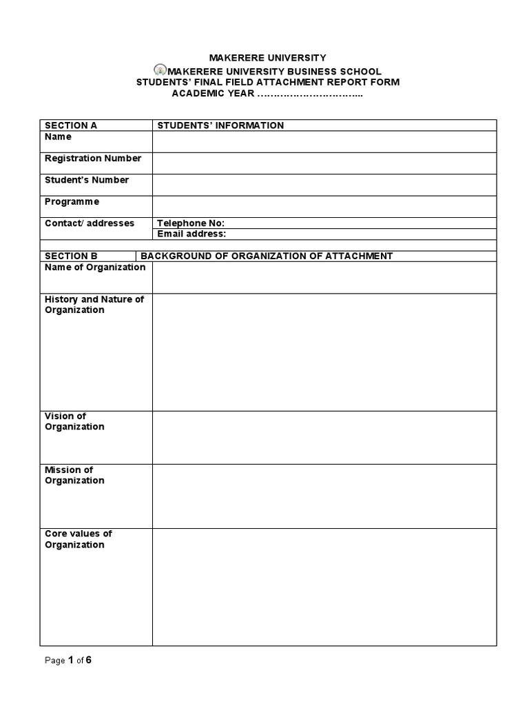 Field Attachment Report Template | PDF | Applied Psychology | Pedagogy