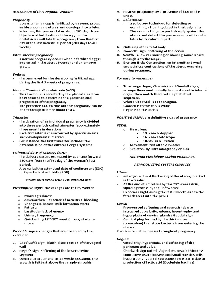 Positive Pregnancy Test-Presence of HCG in The 5. Ballottment | PDF ...