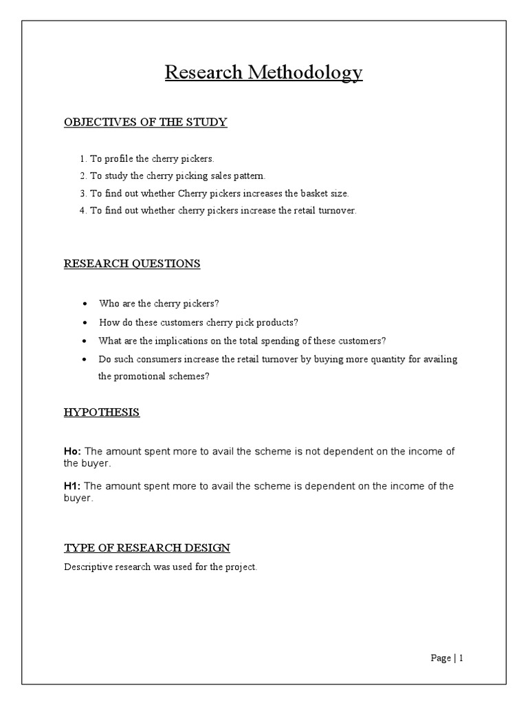 Research Methodology: Objectives of The Study | PDF