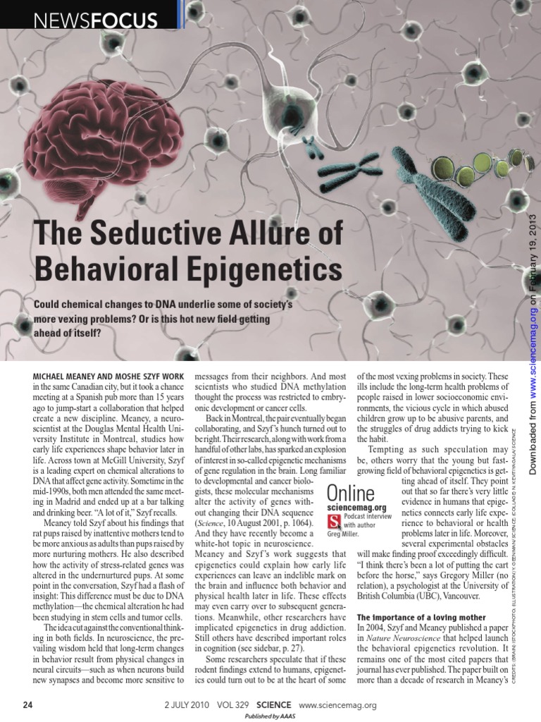 Behavioral Epigenetics Science | PDF | Memory | Epigenetics