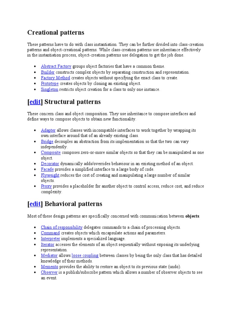 Creational Patterns: Abstract Factory Builder Factory Method Prototype ...