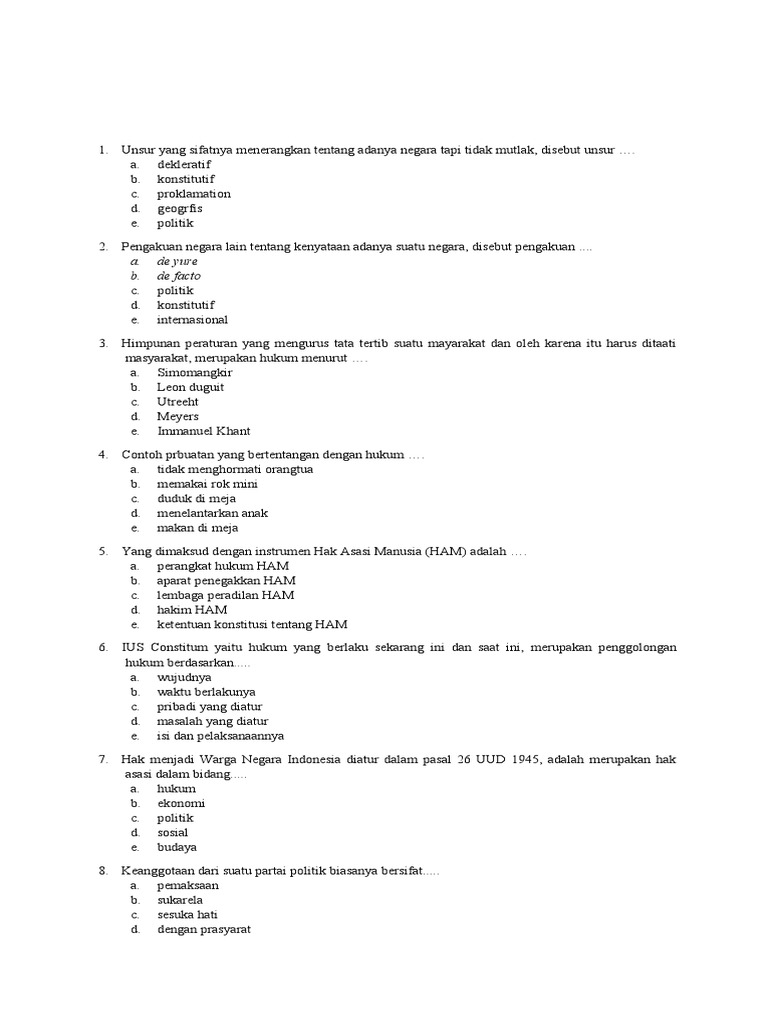 Soal US PKN Deal | PDF | Politik | Ilmu Sosial