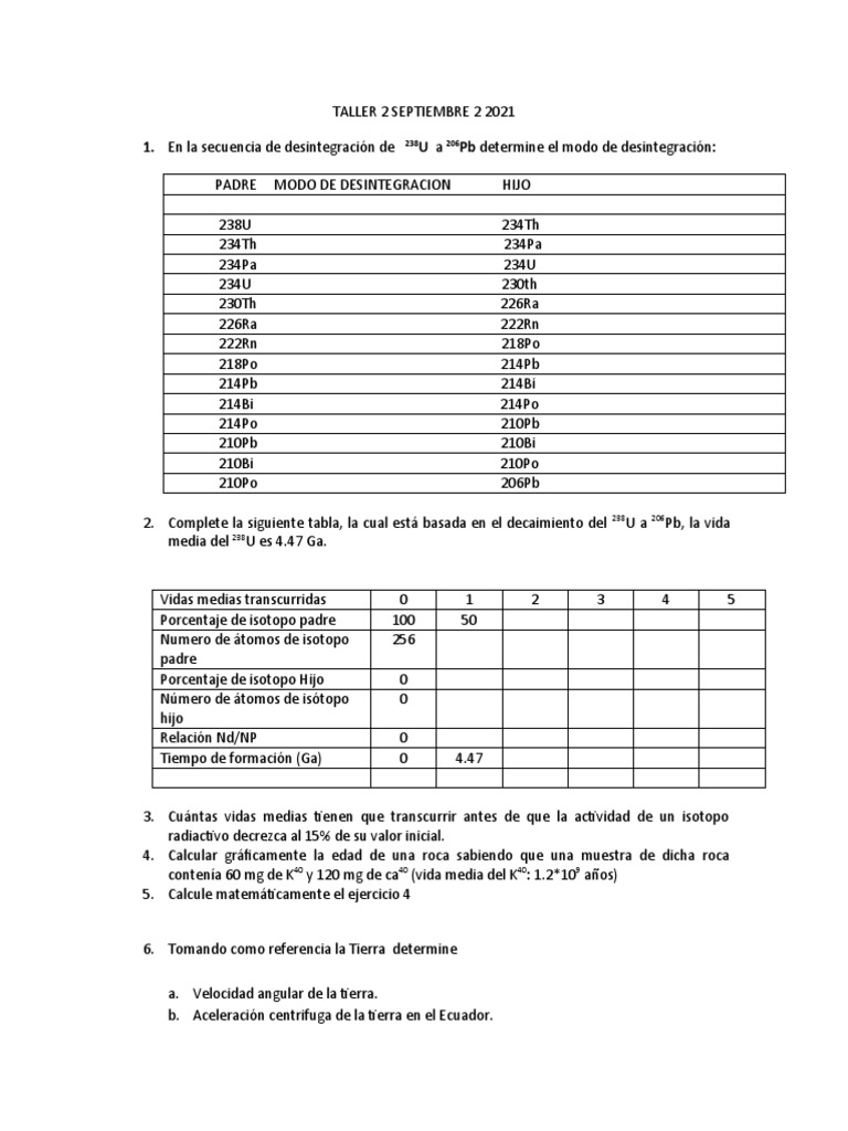 Taller de Datacion Radiometrica-Fuerza Centrifuga - Fuerza ...