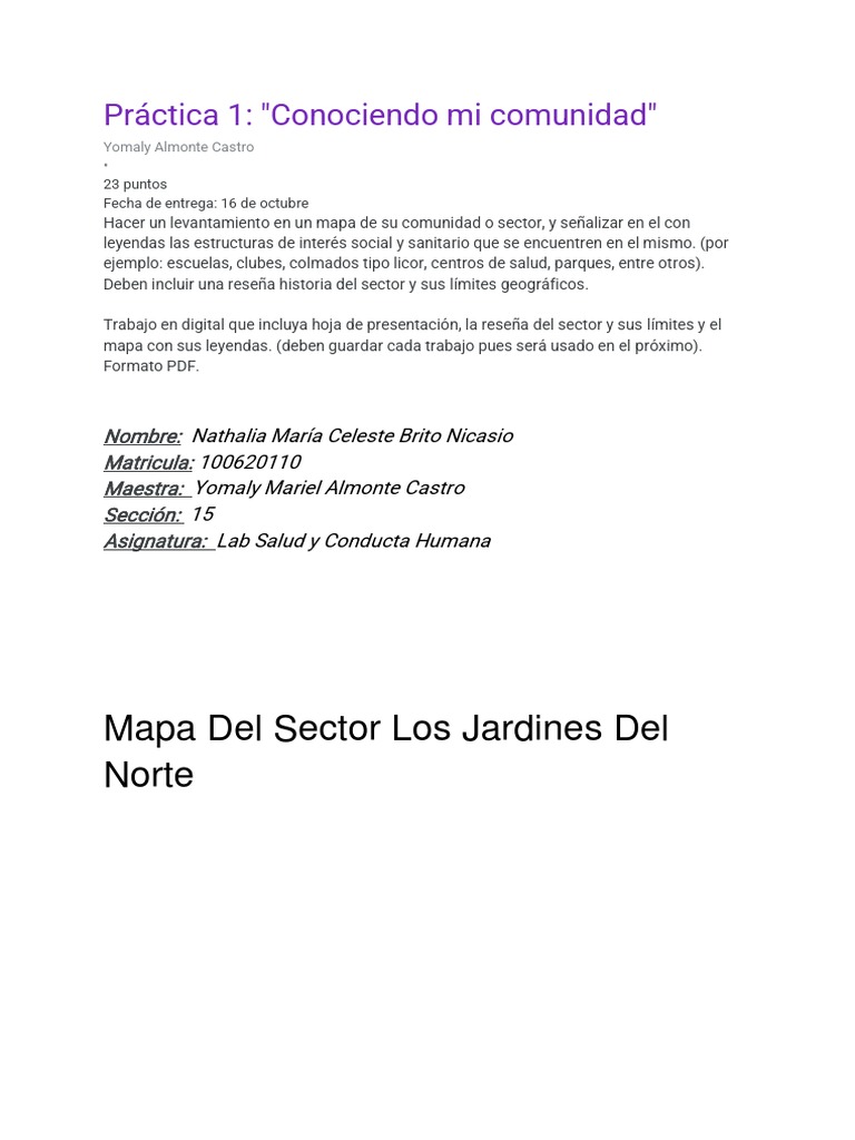 Práctica 1 - Conociendo Mi Comunidad | PDF