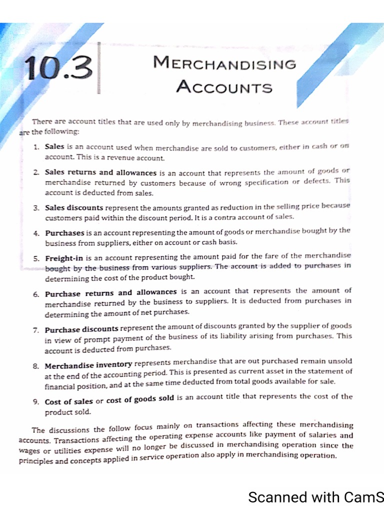 10.3 Merchandising Accounts | PDF