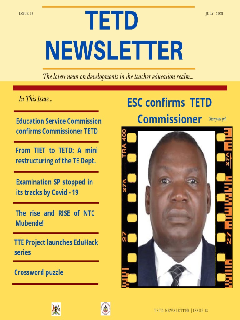 ESC Confirms TETD Commissioner: The Latest News On Developments in The ...