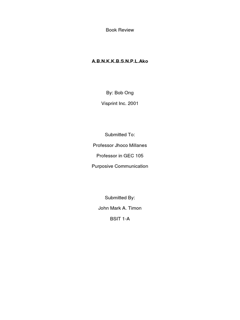 Purposice Communication Book Review - TIMON | PDF | Philippines