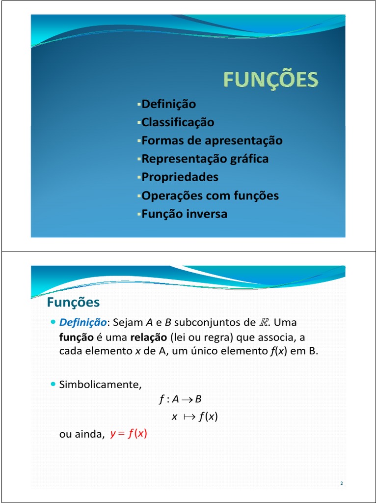 Guia de Funções Matemáticas | PDF | Função (Matemática) | Lógica